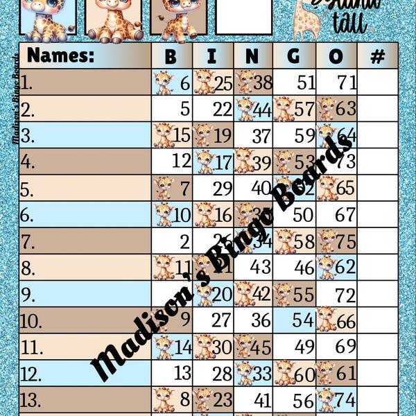Sunshine and Rainbows Bingo mixed, Straight, Blank 1-15 Line 75 Ball ...