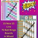 Bundle of 15 Line 75 Balls Bingo Boards- Pack of 15 in Mixed (houdini ...