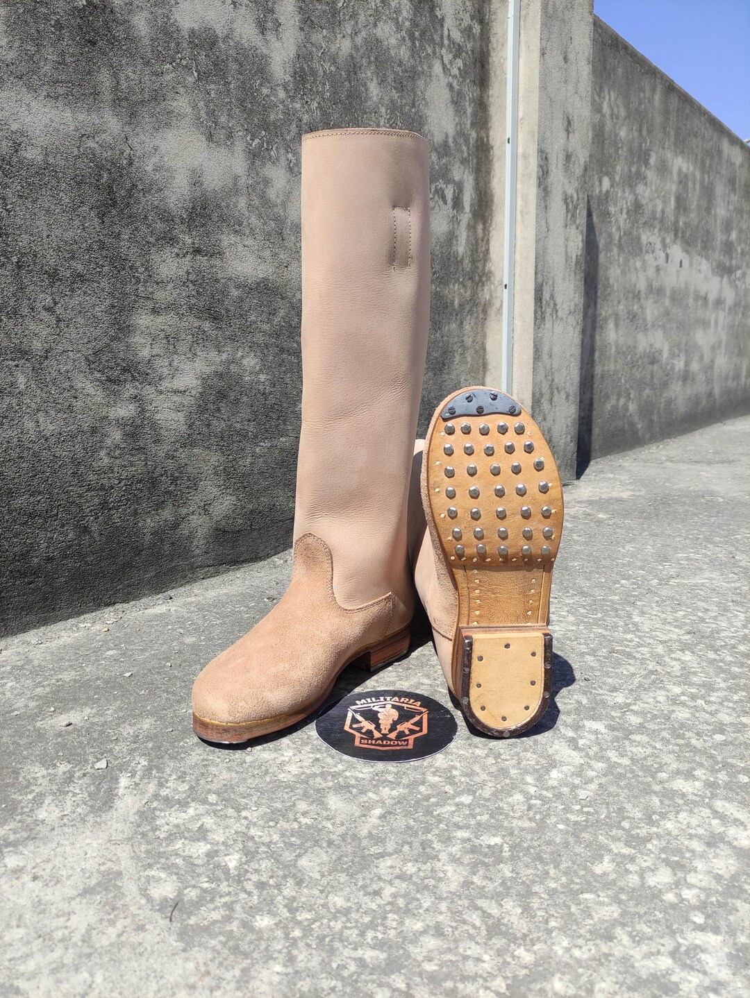 Vintage-inspired Leather Jack Boot Style | Handmade Boots With Hobnail ...