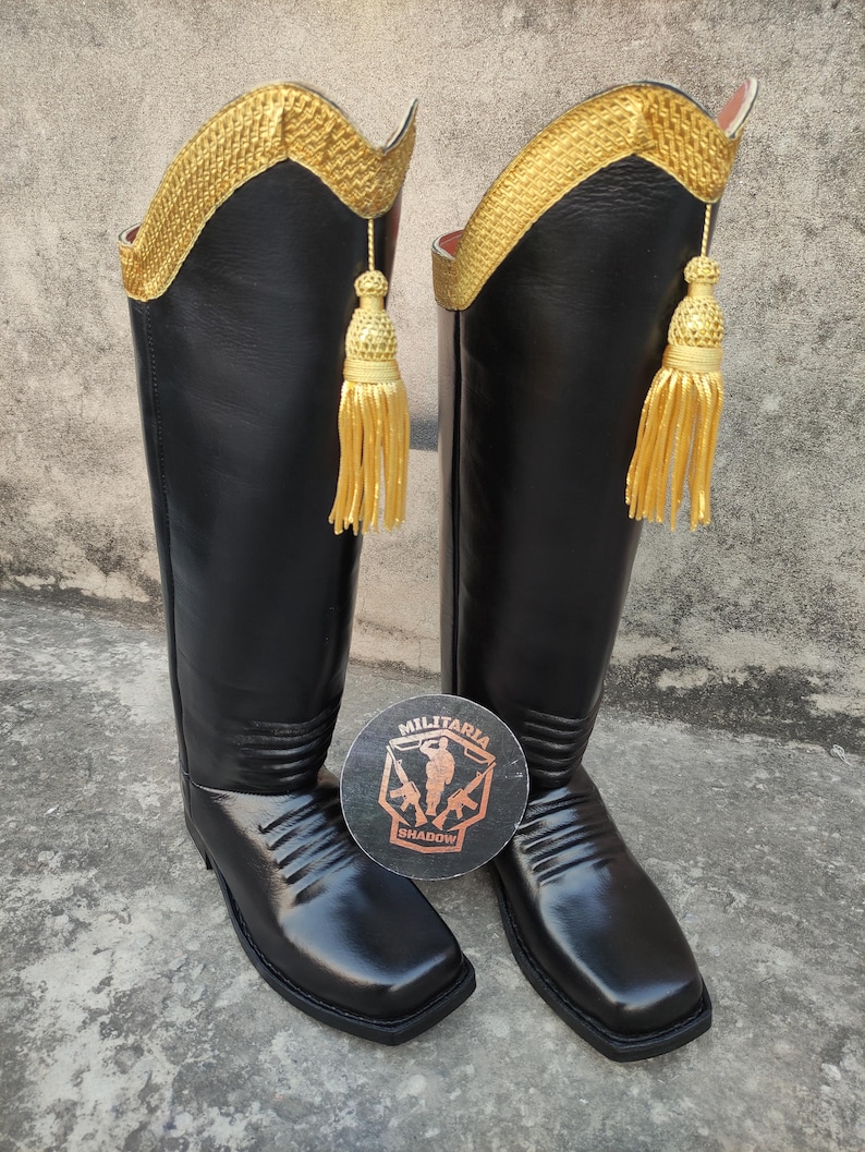 Custom Hessian Riding Boots With Leather Sole Square Toe – Military ...