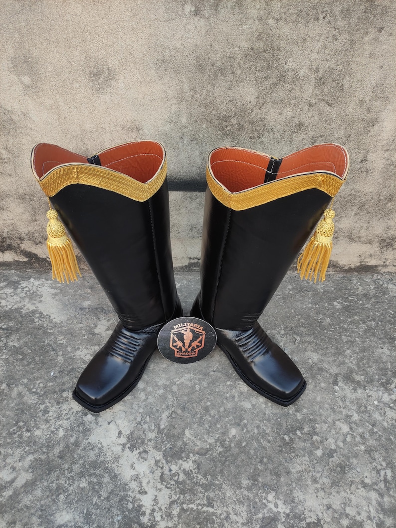 Custom Hessian Riding Boots With Leather Sole Square Toe – Military ...