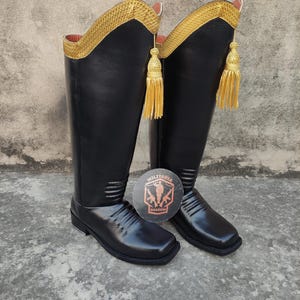 Custom Hessian Riding Boots With Leather Sole Square Toe – Military ...