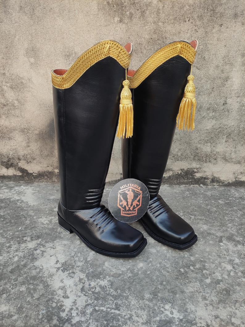 Custom Hessian Riding Boots With Leather Sole Square Toe – Military ...