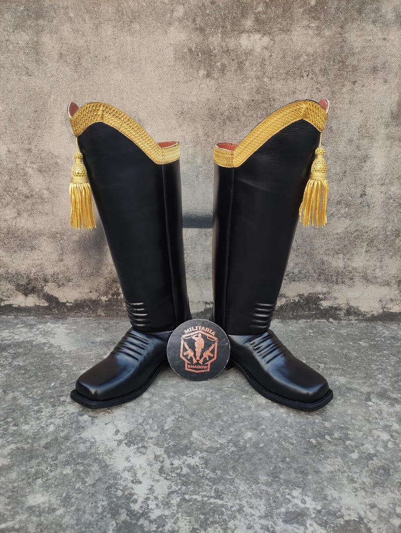 Custom Hessian Riding Boots With Leather Sole Square Toe – Military ...