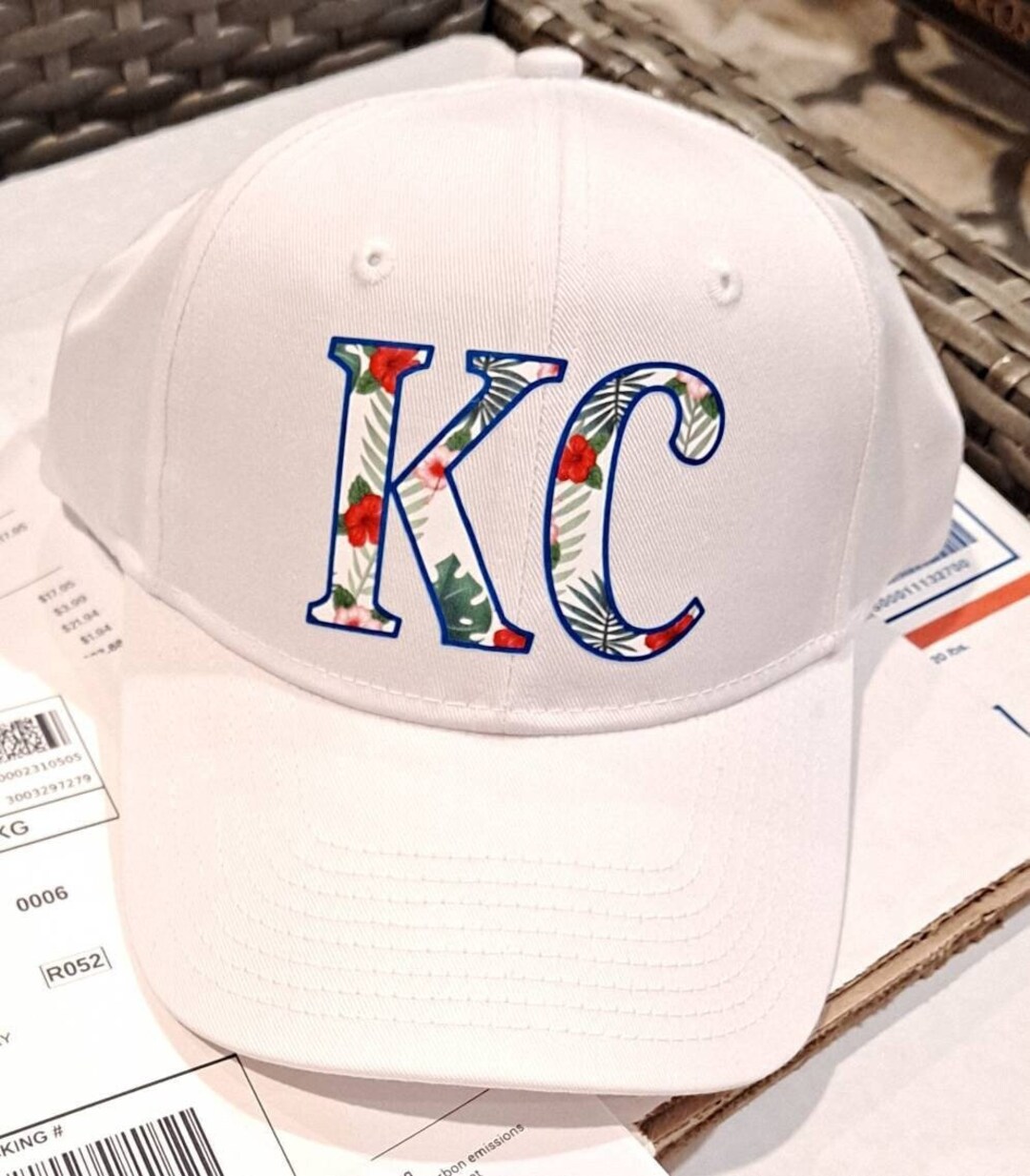 Kansas City Hat, Personalized Hat, Custom Baseball Hat, Tropical Floral ...