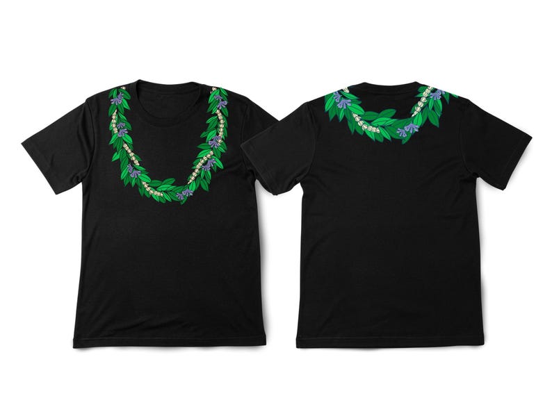 Lei Shirt, Pikake, Maile, Puakenikeni Flower Chain Print, Purple ...