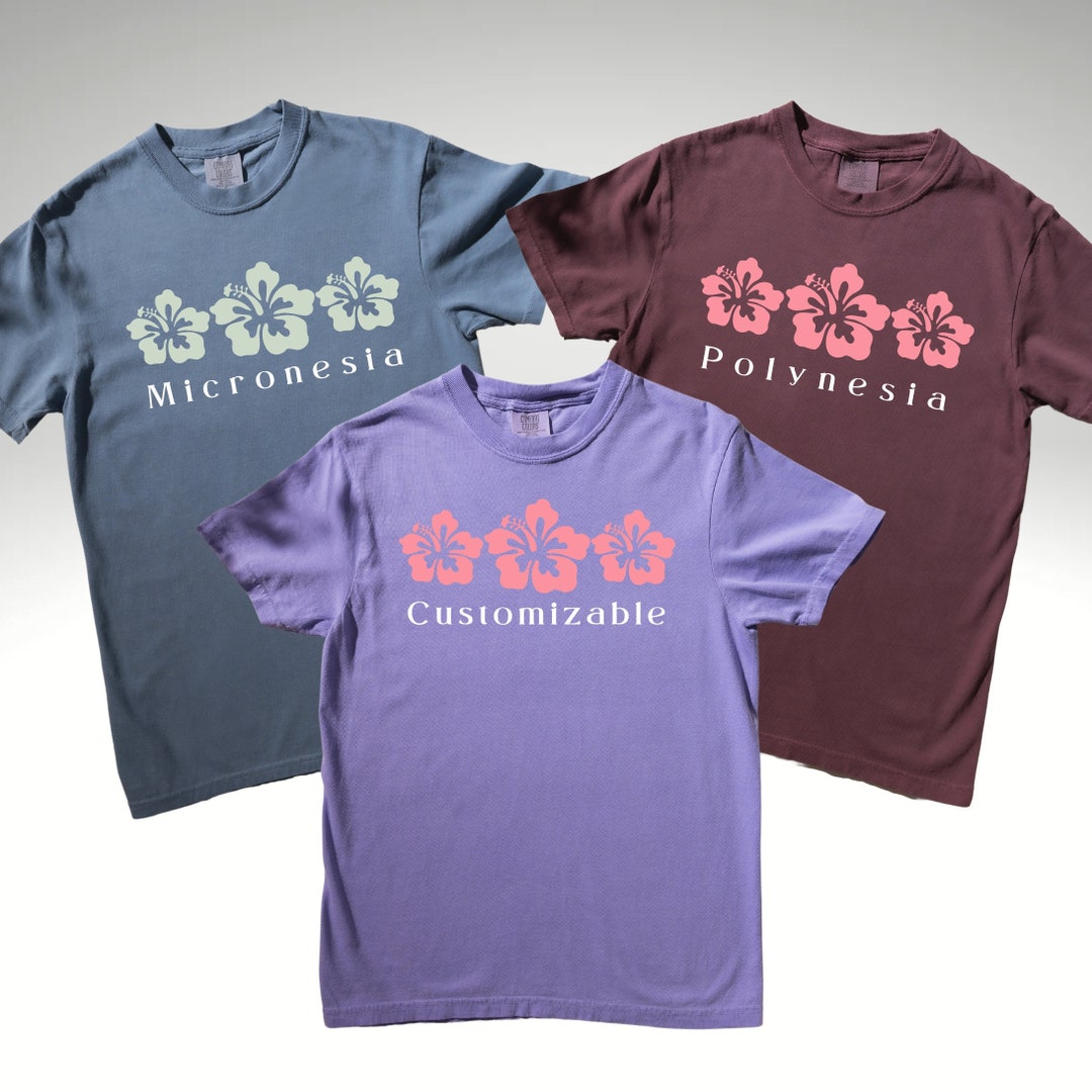 Custom Comfort Colors Hibiscus Flower Shirt, Micronesian Polynesian Tee ...