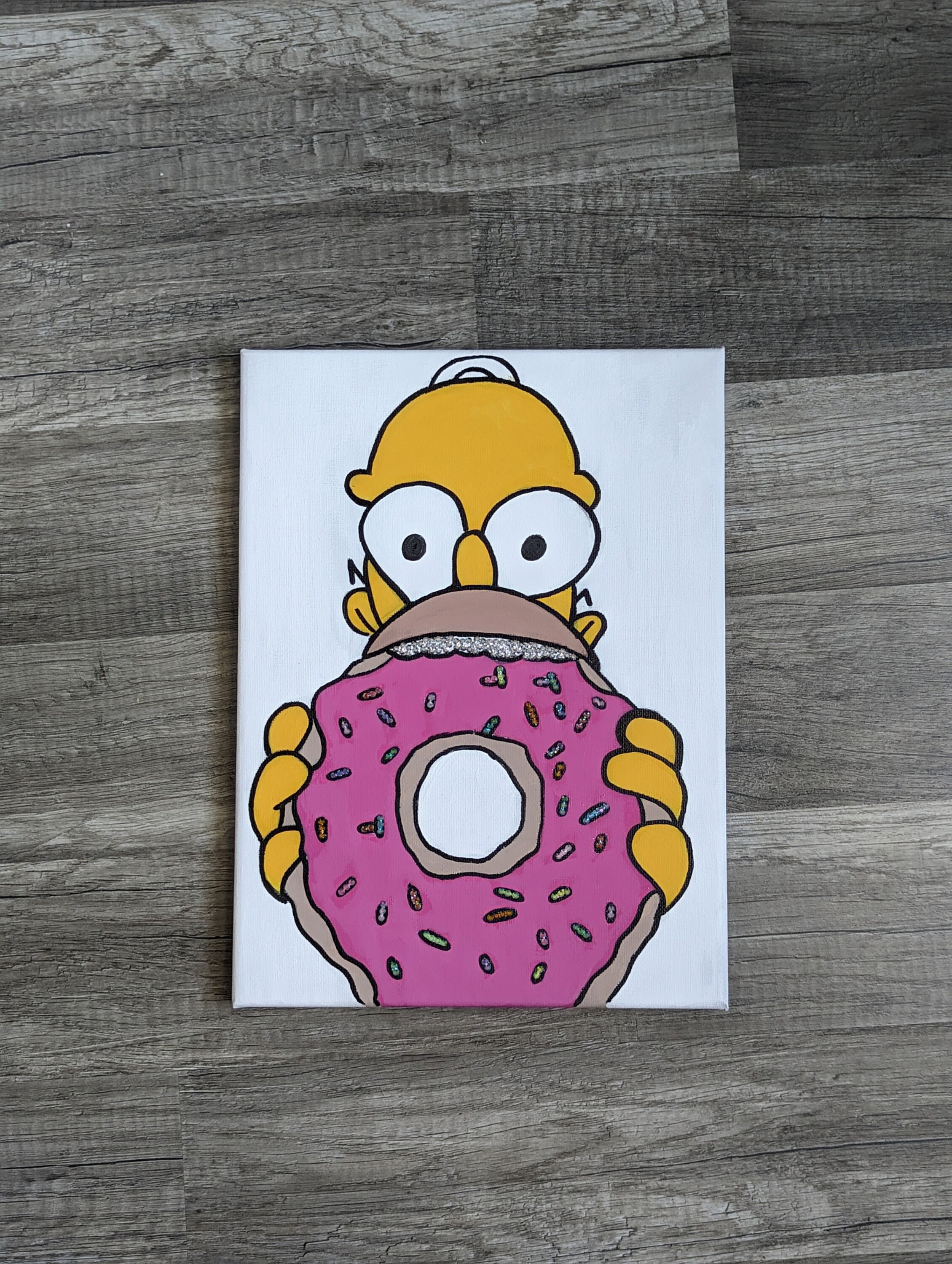 Homer Simpson, the Simpsons, Canvas Art, Homer Eating Donut, Wall Art ...