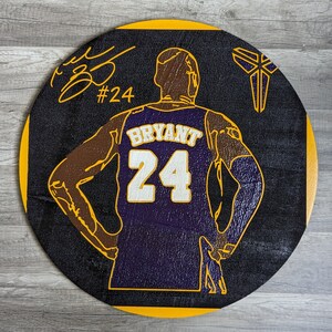 Kobe Bryant Wooden Engraved Hand Painted Home Decor/wall Art - Etsy