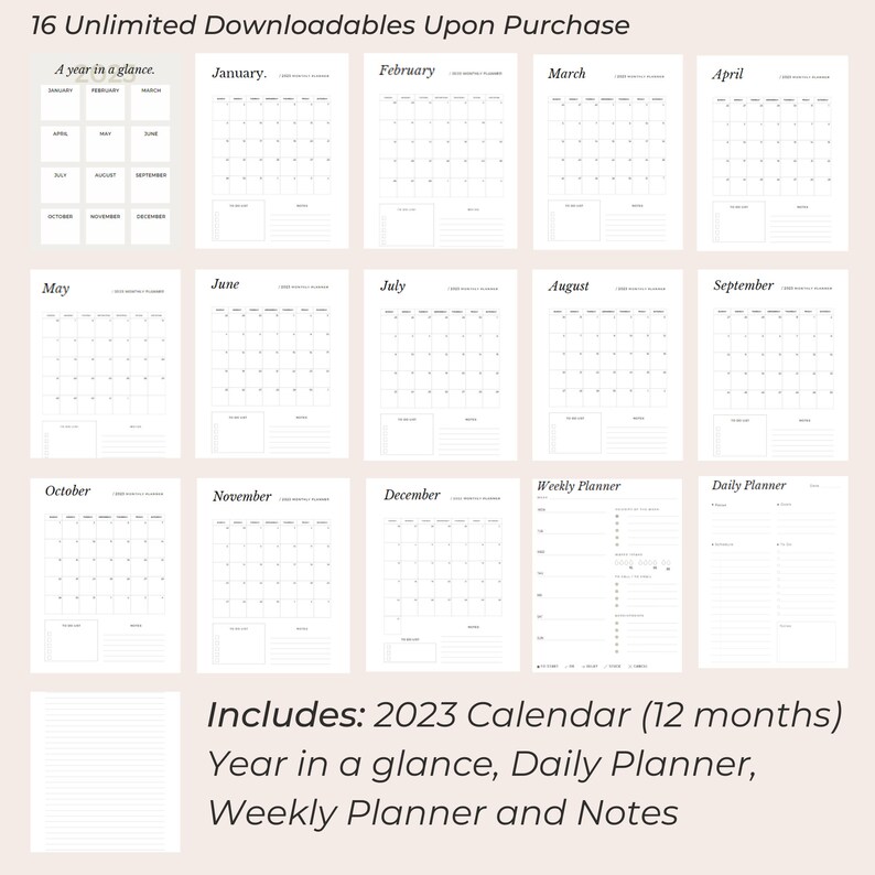 2023 Calendar Printable Planner - Etsy
