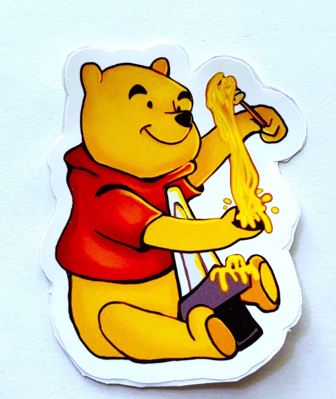 Dabbing Pooh Bear Stoner 710 Sticker - Etsy