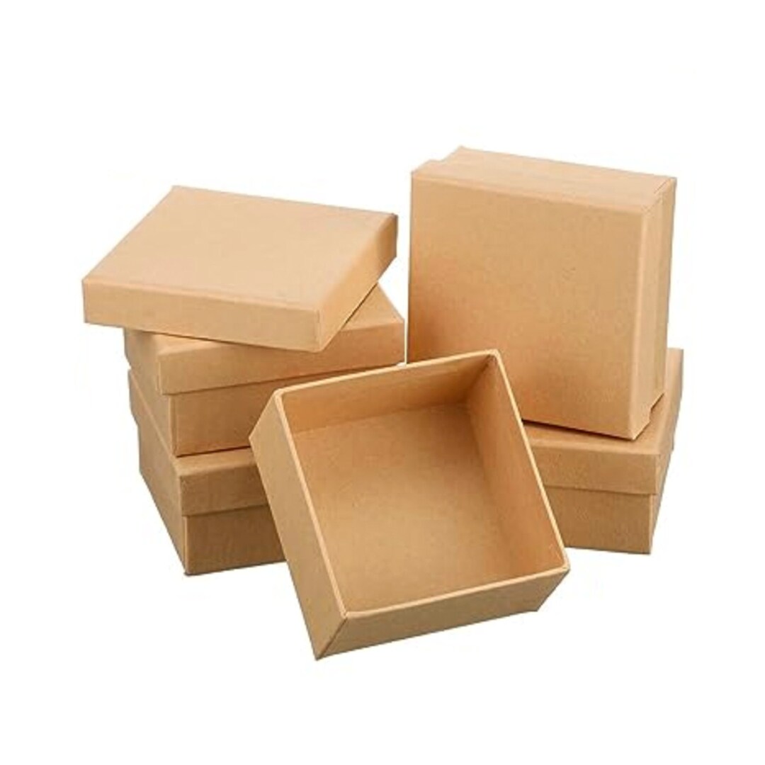 10 Pcs Square Small Gift Box 4.5x4.5x2.9 Paper Mache Box With Lid Empty ...