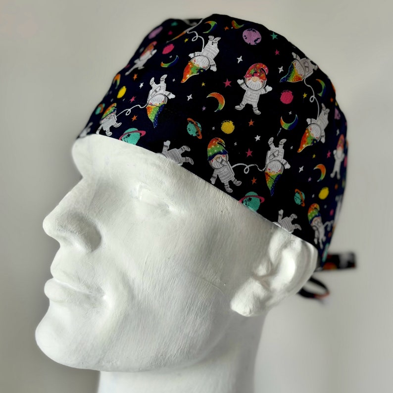RAINBOW SPACE GNOMES Surgical Style Tie Back Scrub Cap, Du Rag, Welding ...