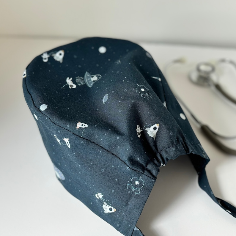 ALIEN ABDUCTION Surgical Style Tie Back Scrub Cap, Du Rag, Welding Cap ...