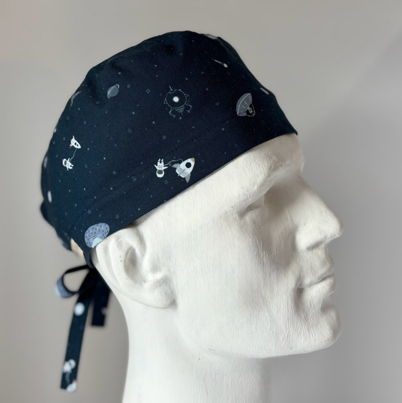 ALIEN ABDUCTION Surgical Style Tie Back Scrub Cap, Du Rag, Welding Cap ...