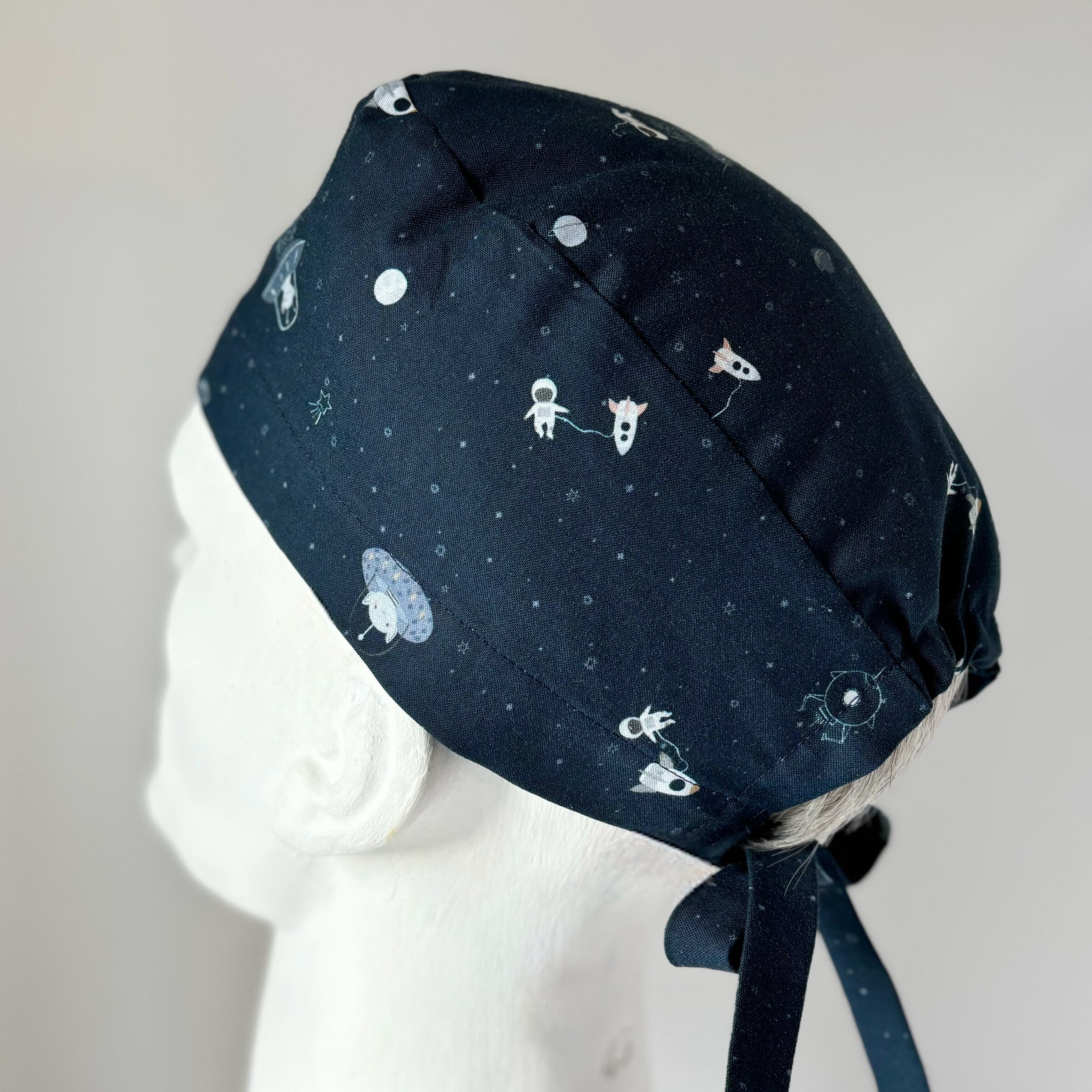 ALIEN ABDUCTION Surgical Style Tie Back Scrub Cap, Du Rag, Welding Cap ...