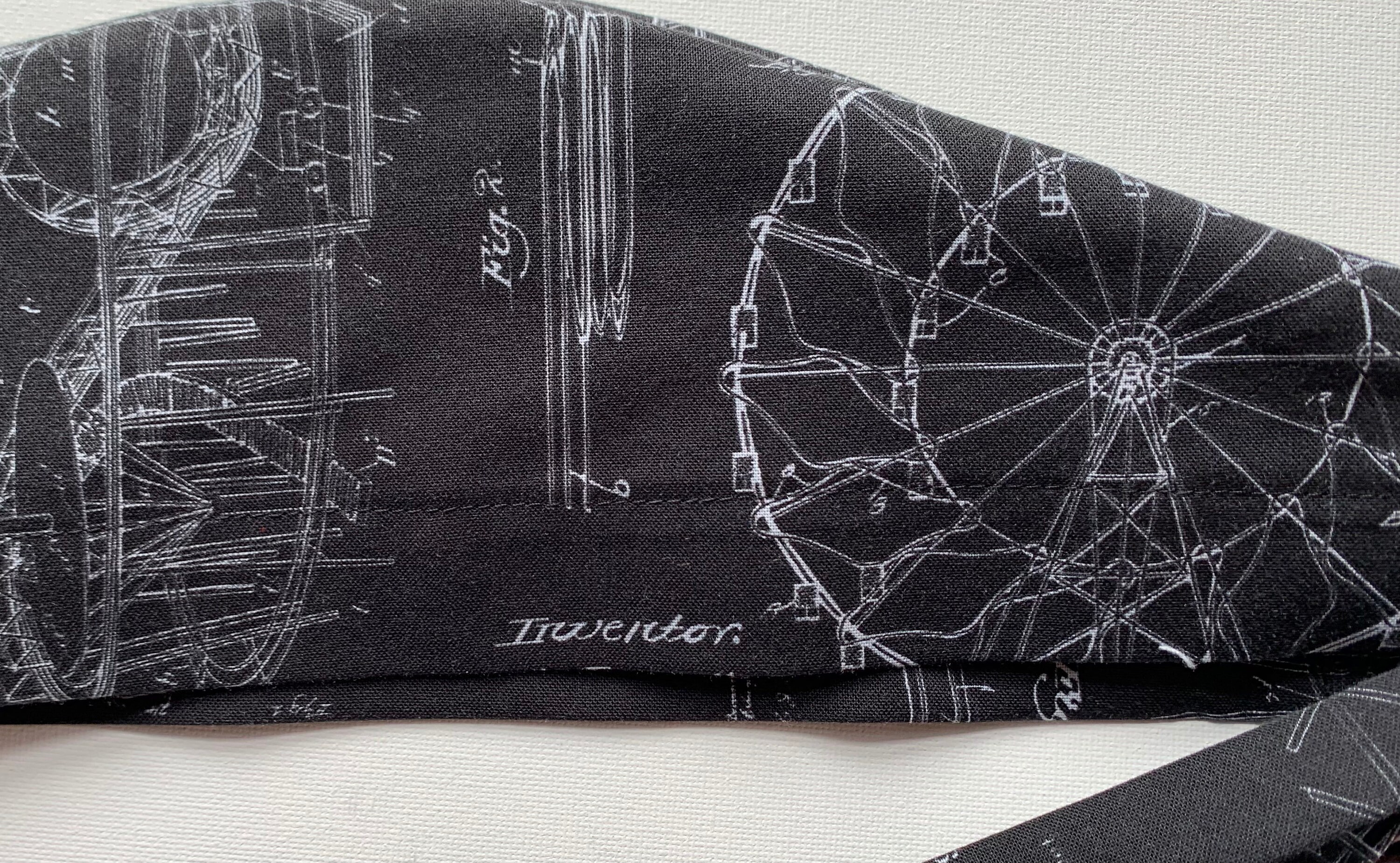ROLLERCOASTER BLUEPRINTS Surgical Tie Back Scrub Cap, Du Rag, Welding ...