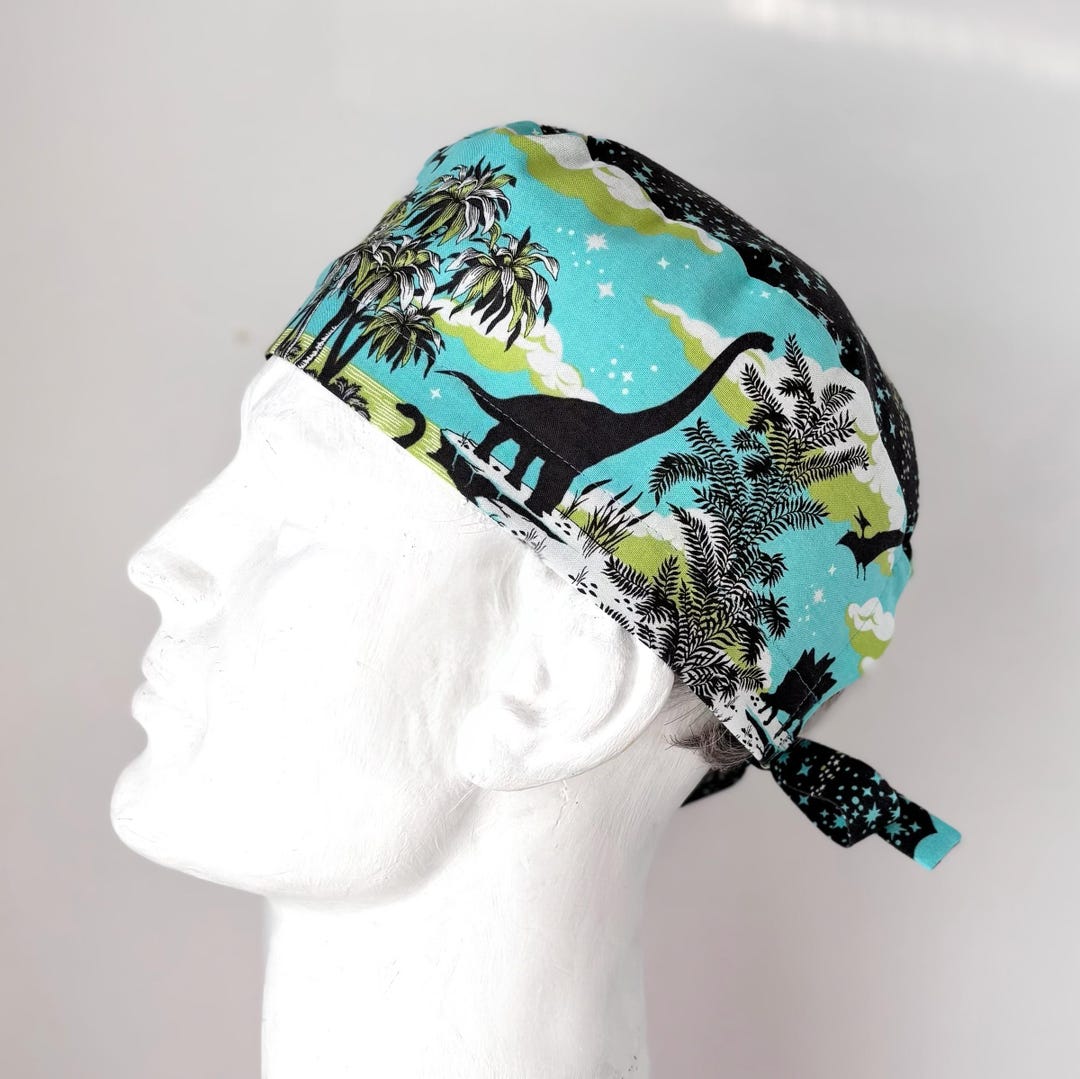 STARLIGHT DINOSAURS Surgical Style Tie Back Scrub Cap, Du Rag, Welding ...