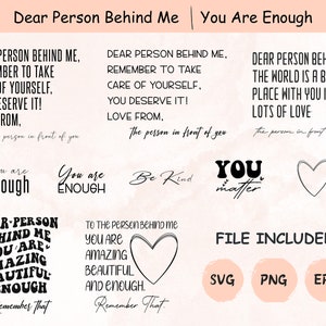 Dear Person Behind Me SVG Bundle, Person Behind Me Svg, to the Person ...