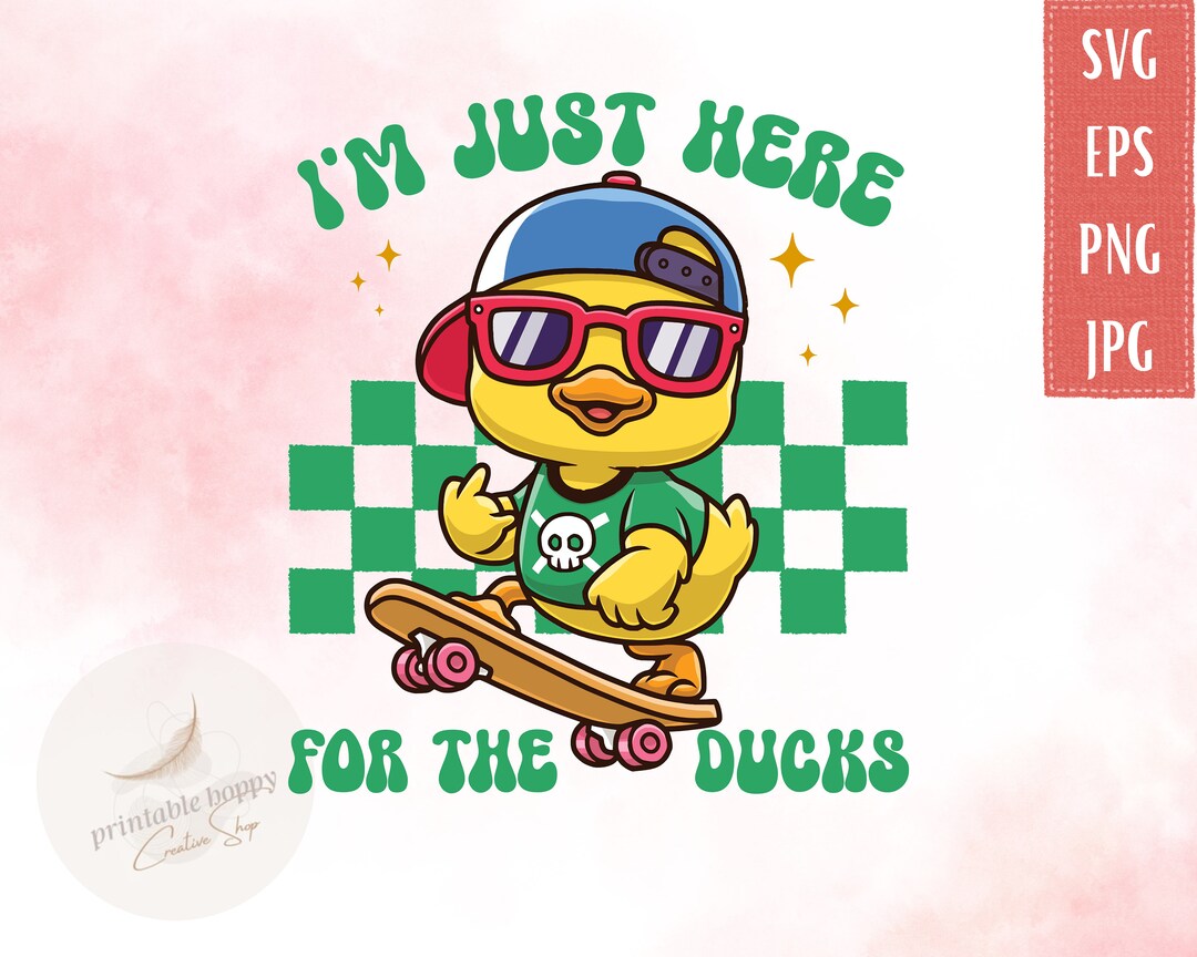 I'm Just Here for the Ducks Groovy Easter SVG PNG, Funny Ducks Svg ...