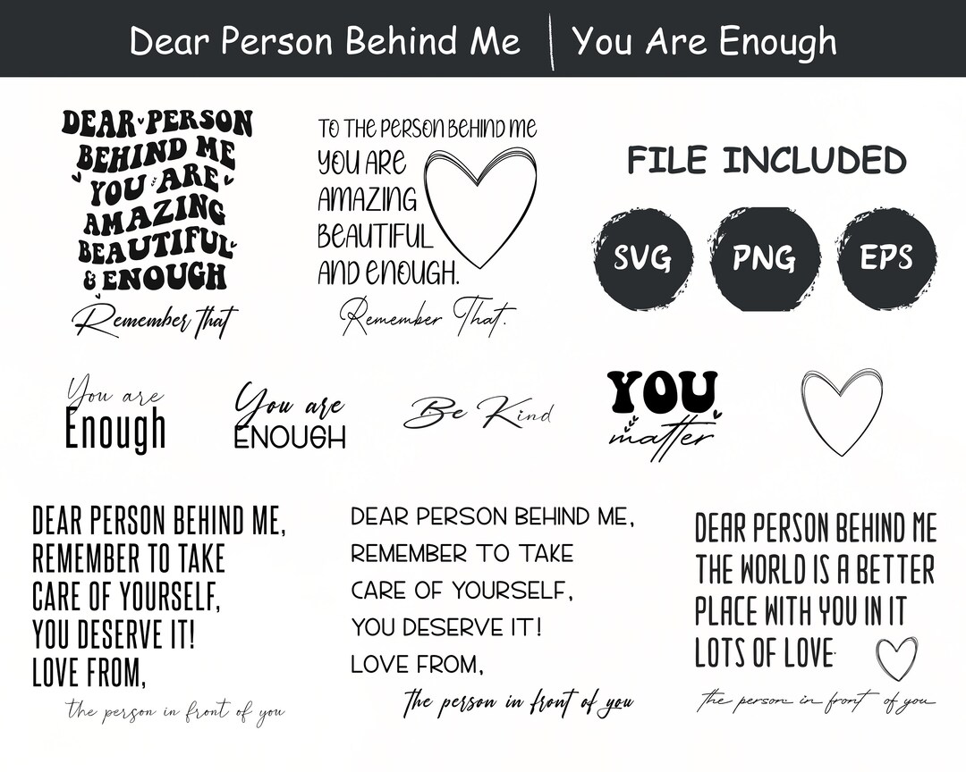 Dear Person Behind Me SVG Bundle, Person Behind Me Svg, to the Person ...