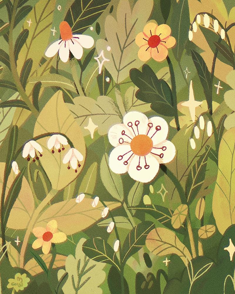 Cozy Floral Spring Desktop Wallpaper, Warm, Hygge, Cottagecore Digital ...