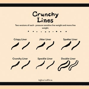 Crunchy Lines Procreate Brush Pack, Textured Inking Brushes for Crispy ...