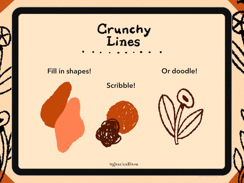 Crunchy Lines Procreate Brush Pack, Textured Inking Brushes for Crispy ...