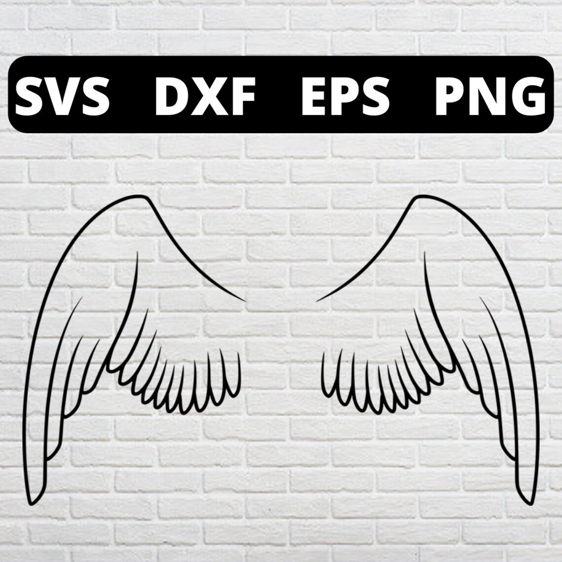 Angel Wings Svg Eps Dxf and Png Files for Download - Etsy