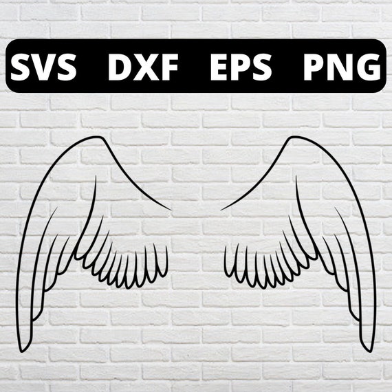 Angel Wings Svg Eps Dxf and Png Files for Download - Etsy