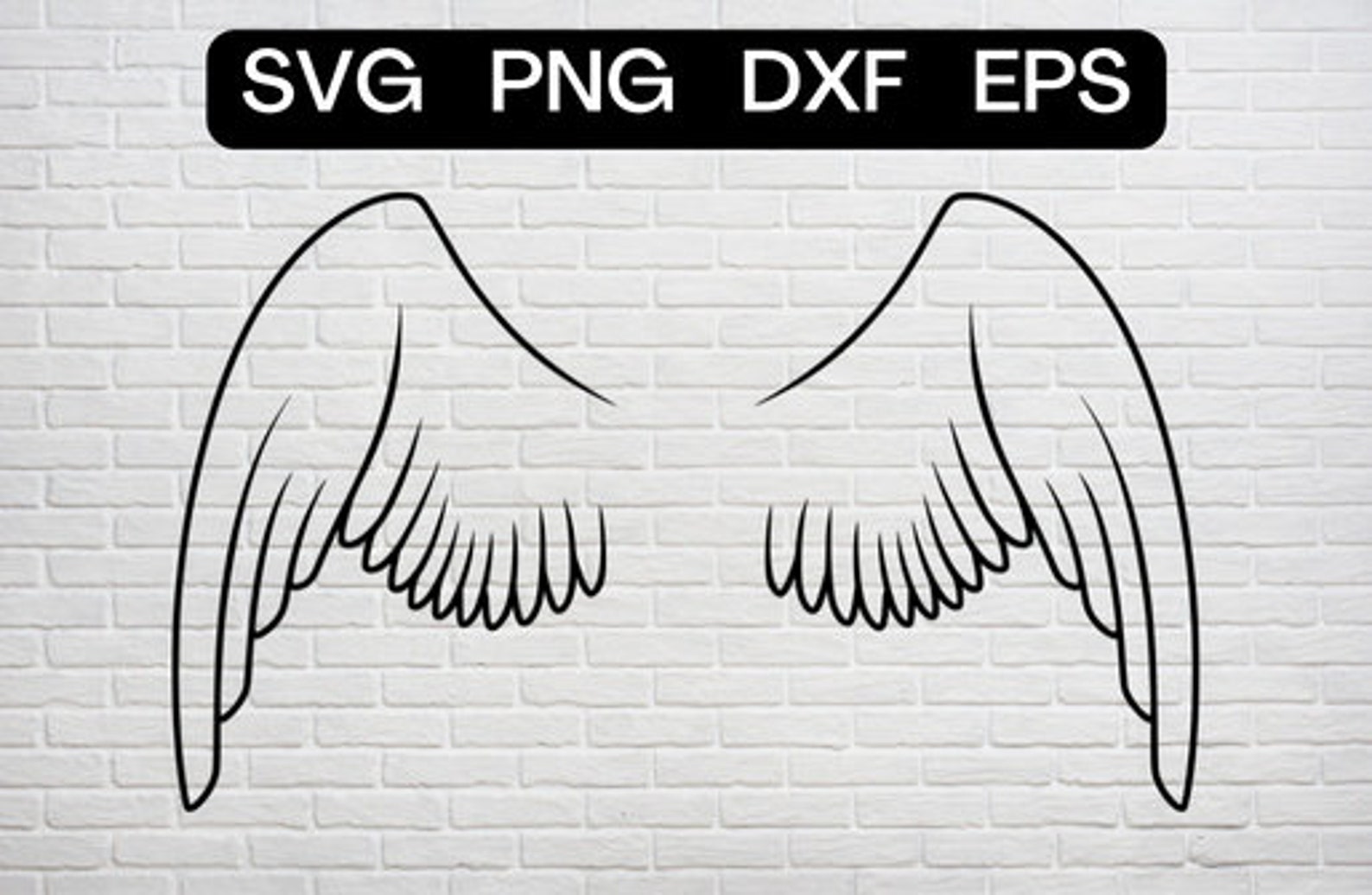 Angel Wings - Svg, Eps, Dxf, and Png Files for Download - Etsy
