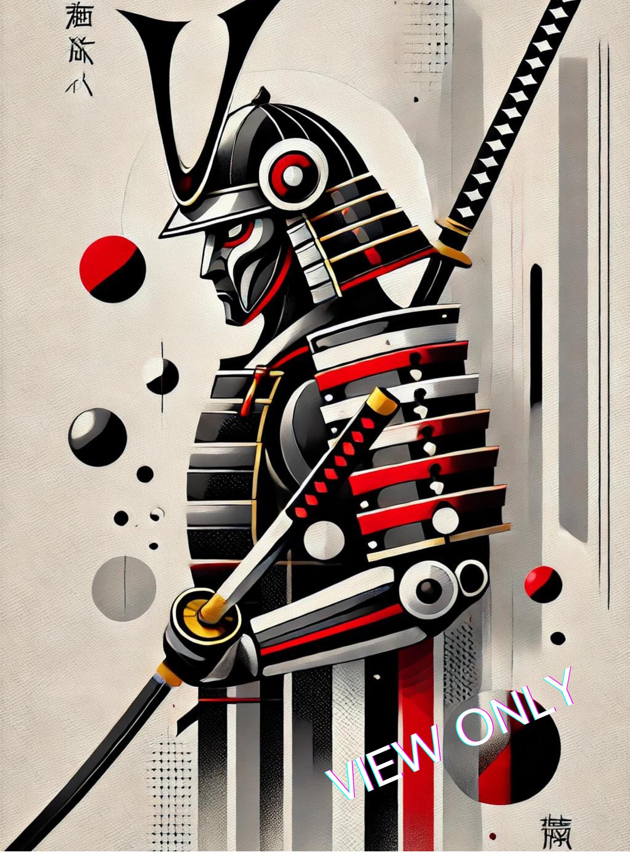 Samurai Digital Art Prints Set of 6 | Japanese Warrior Wall Decor ...