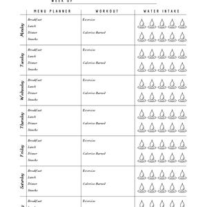 Simple Weight Tracker Printable, Weight Log Template, Weight Loss ...