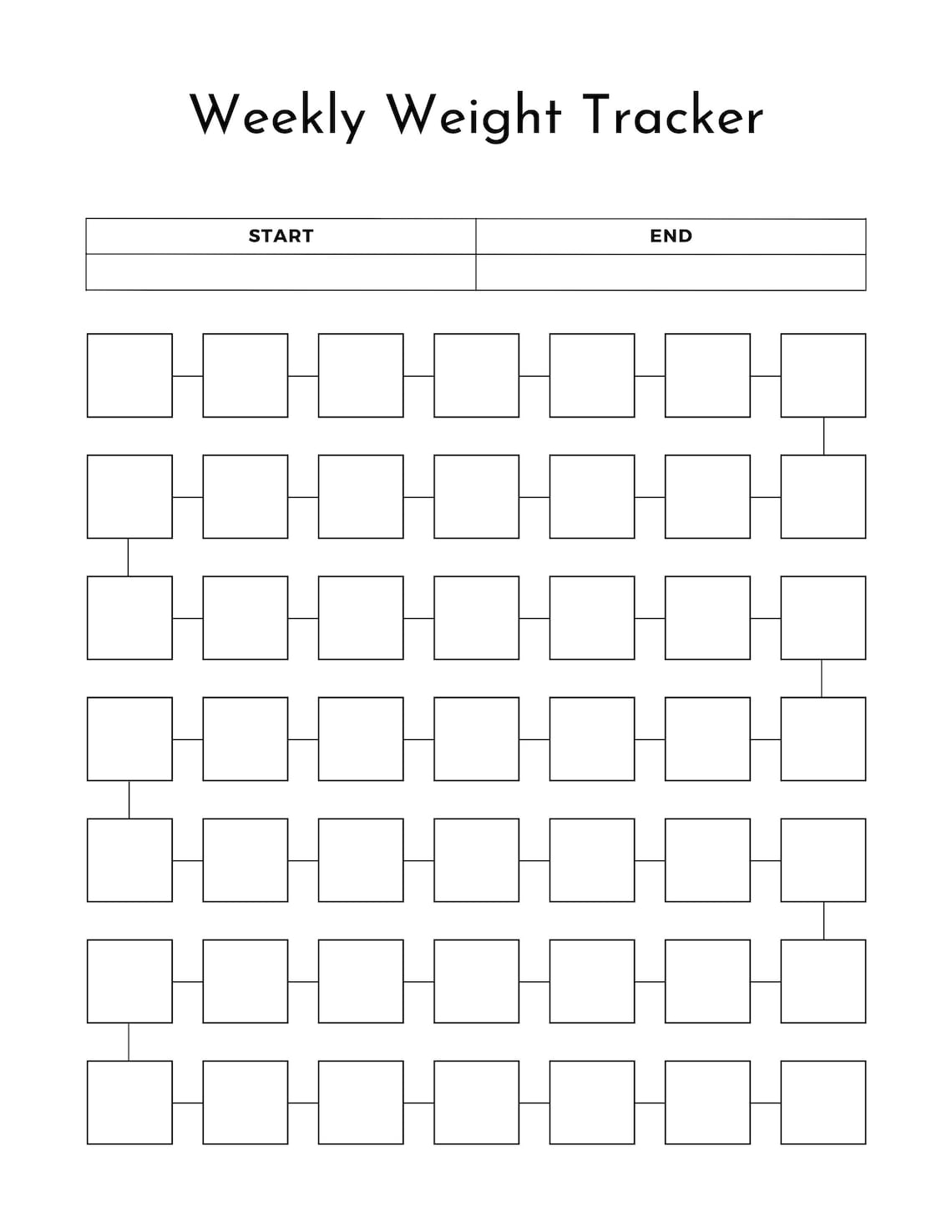 Simple Weight Tracker Printable, Weight Log Template, Weight Loss ...