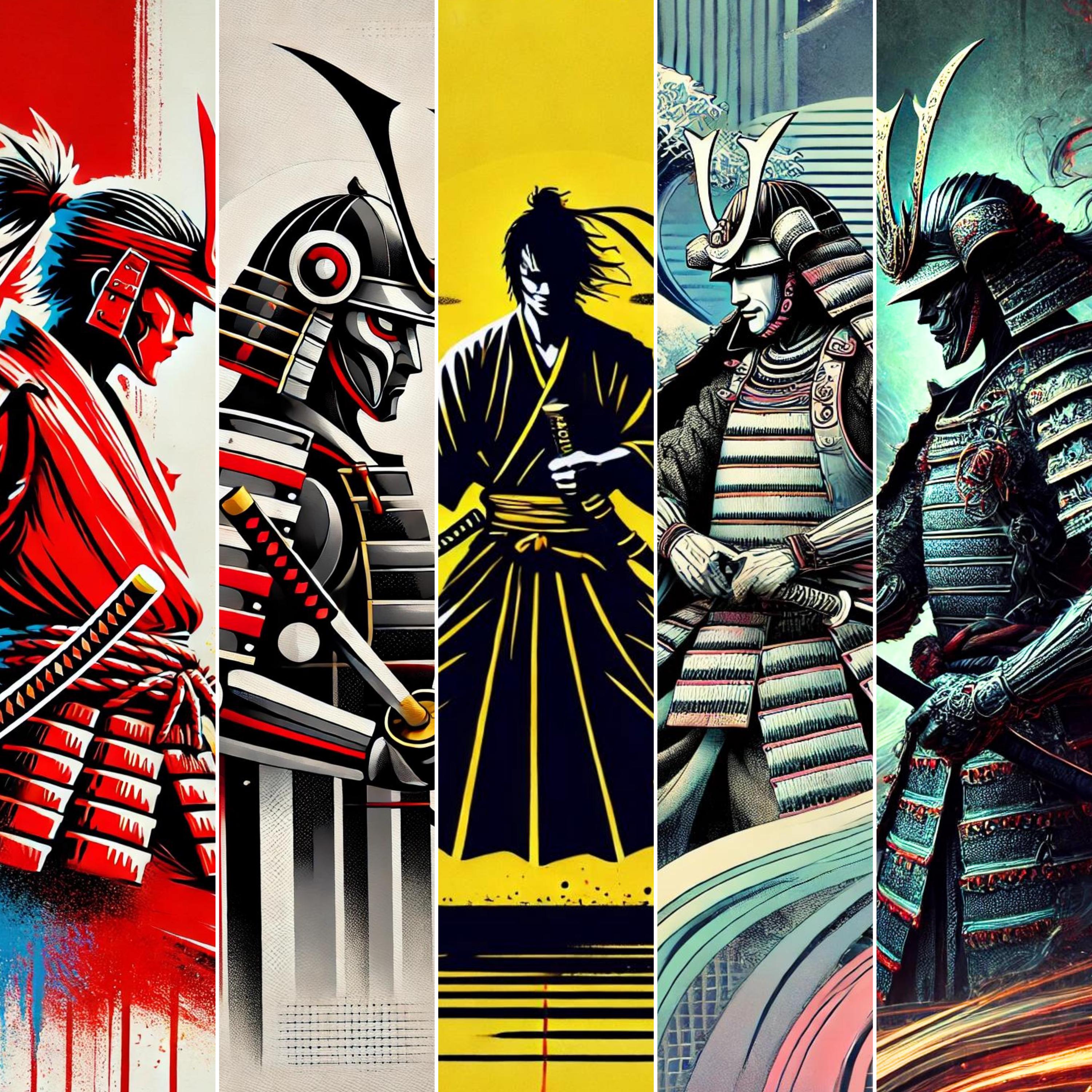 Samurai Digital Art Prints Set of 6 | Japanese Warrior Wall Decor ...