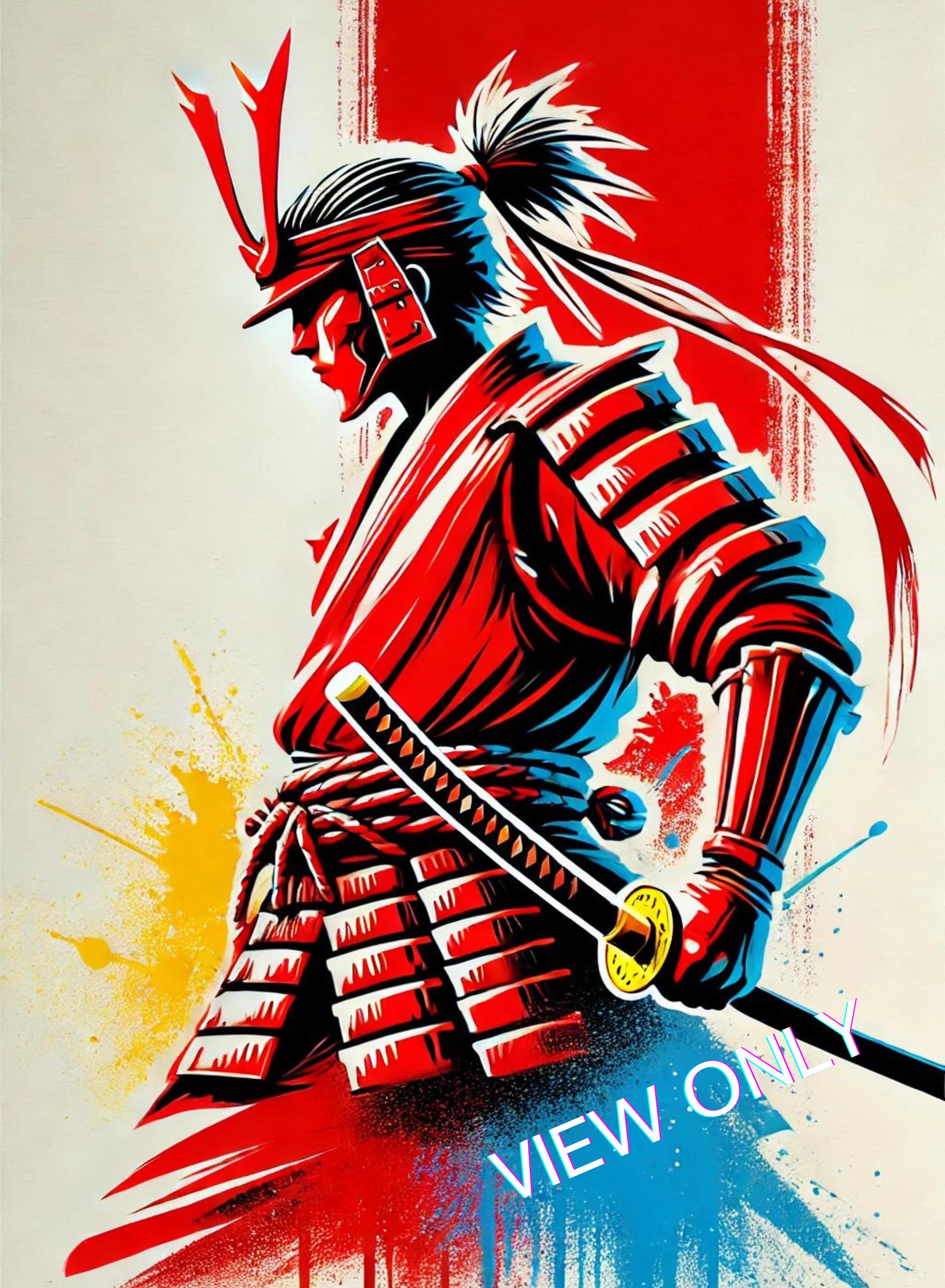 Samurai Digital Art Prints Set of 6 | Japanese Warrior Wall Decor ...