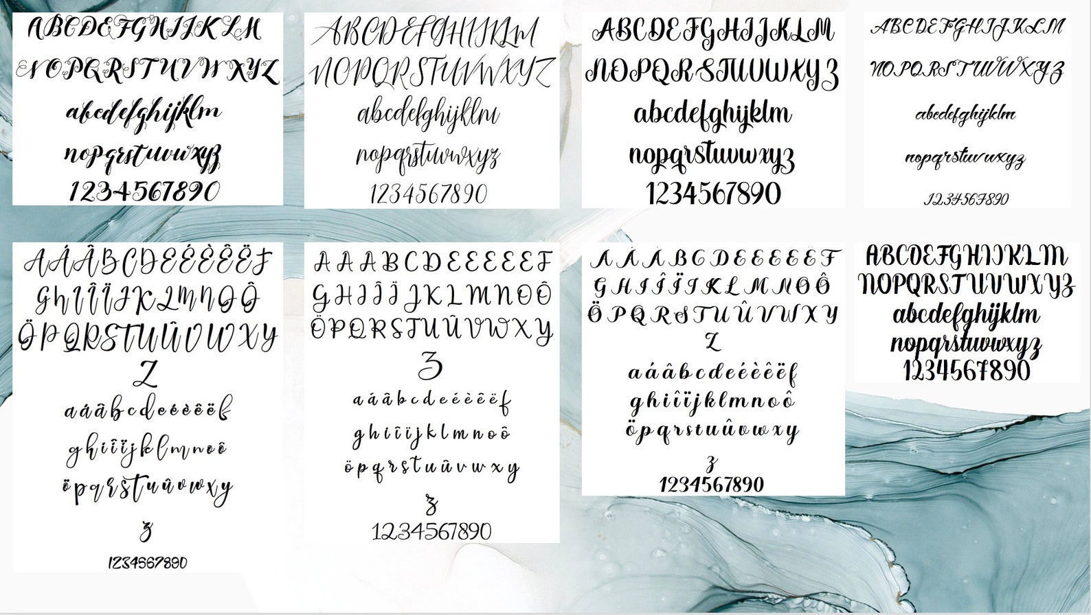 25 Cursive Font Bundle TTF, OTF Instant Download File, Alphabet, Cut ...