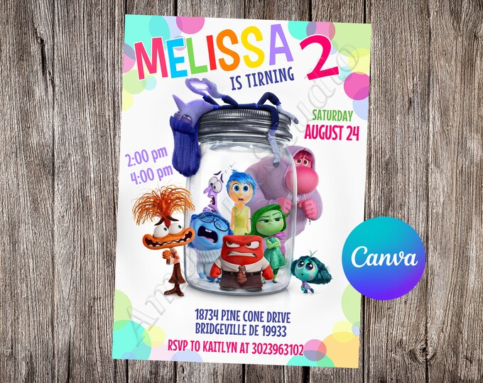 Inside Out Invitation Inside Out Birthday Invitation Inside Out Party ...