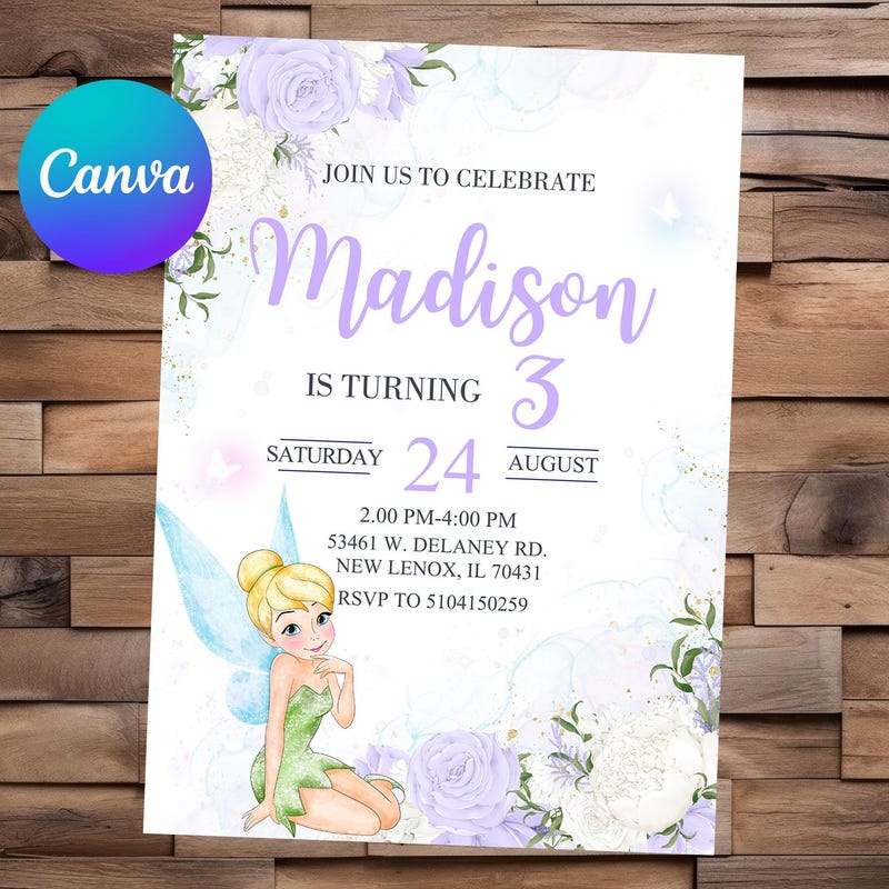 Tinkerbell Invitation - Etsy