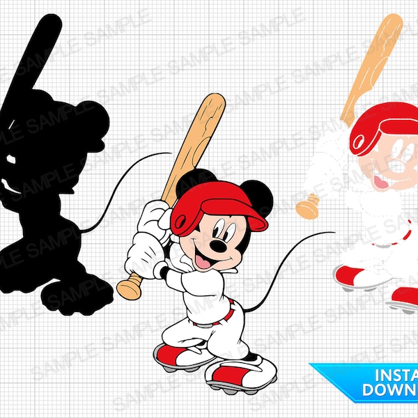 Minnie Mouse Baseball Clipart - Etsy