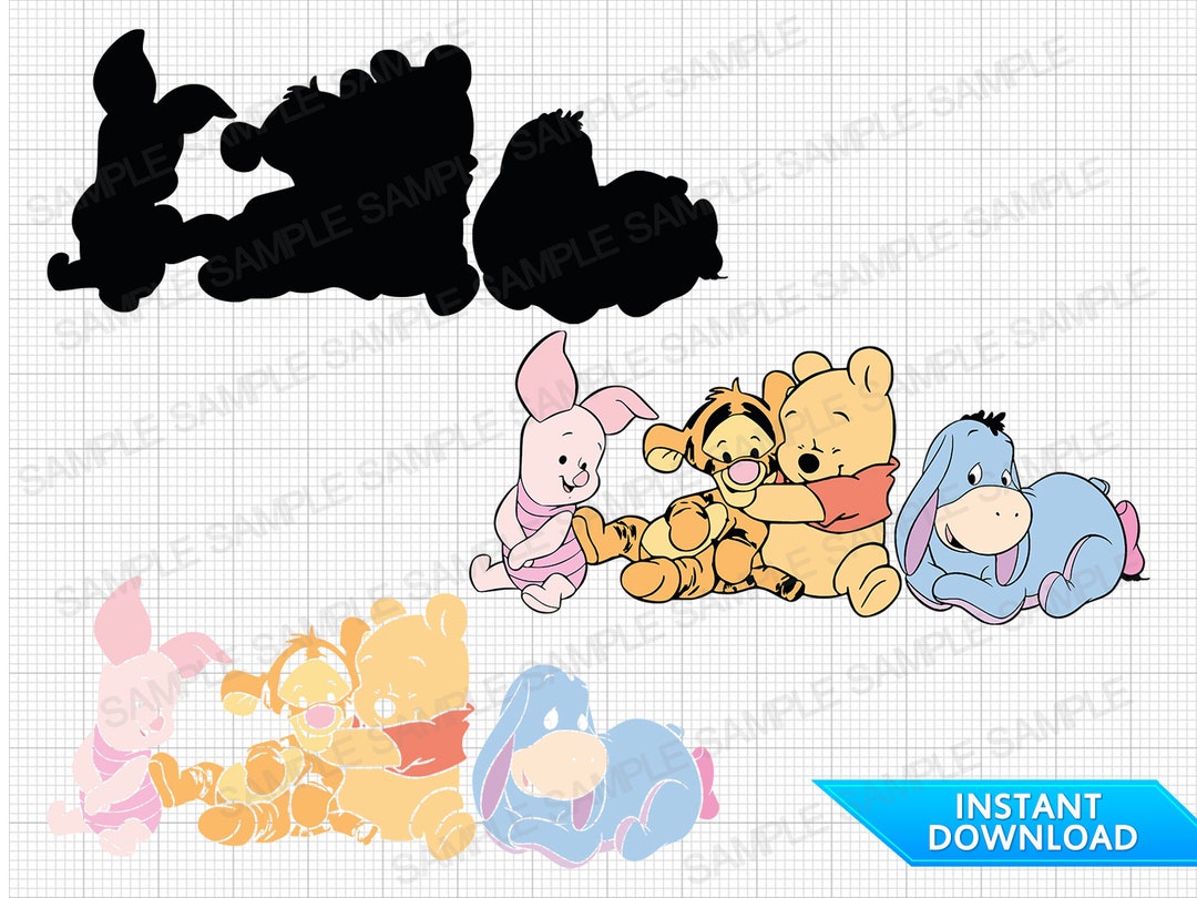 Baby Winnie the Pooh SVG Baby Piglet SVG Baby Tigger SVG Baby Eeyore ...