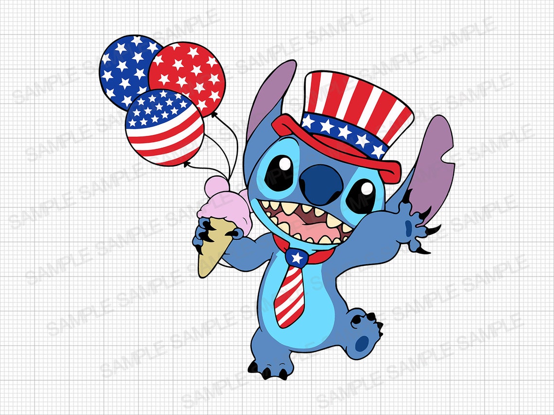 Stitch 4th of July SVG Lilo and Stitch 4th of July SVG 4th of - Etsy
