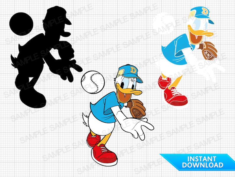 Baseball SVG Duck SVG Duck Baseball SVG File Duck Baseball Cut Files ...
