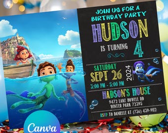 Luca Invitation Luca Birthday Luca Party Luca Invite Luca Digital Luca ...