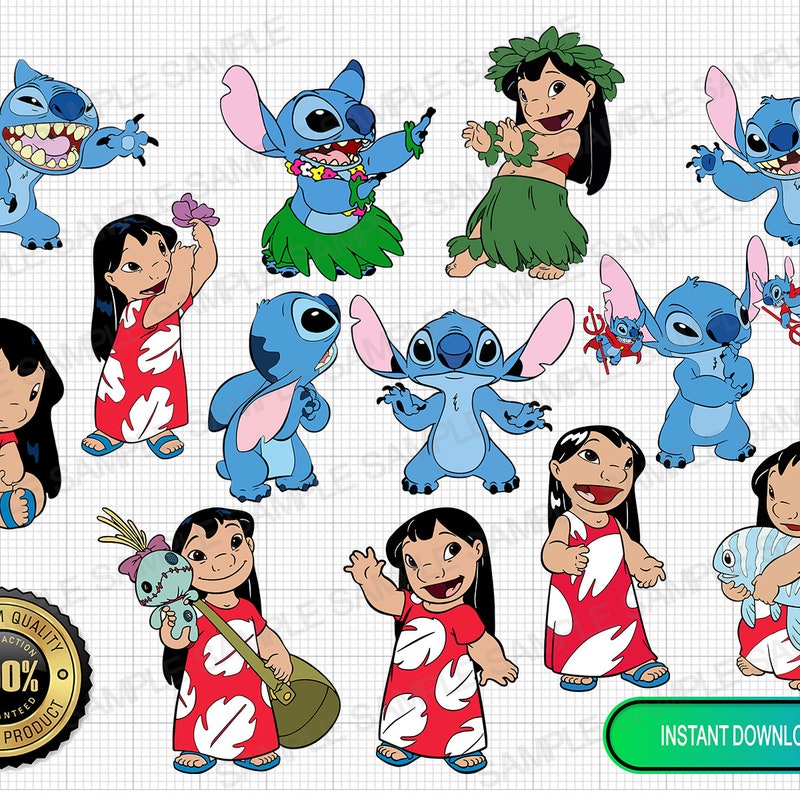 Lilo and stitch printable stickers - Etsy México