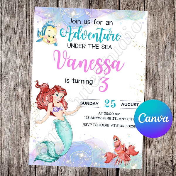 Little Mermaid Invitation - Etsy
