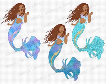 Black Little Mermaid Princess Png Black Magic Girl Png Black - Etsy