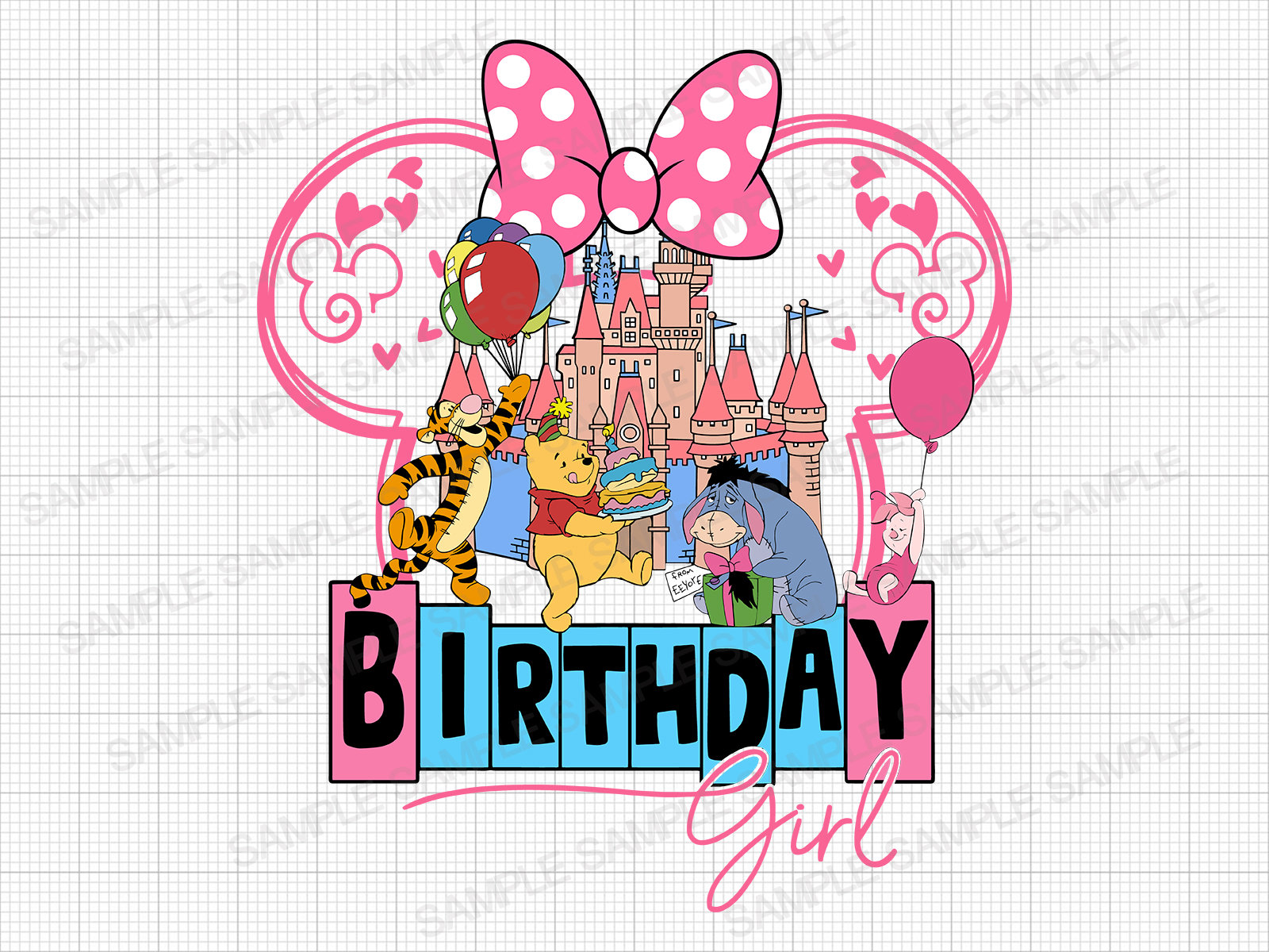 Winnie the Pooh SVG Feliz cumpleaños Chica SVG Castillo SVG Viaje ...