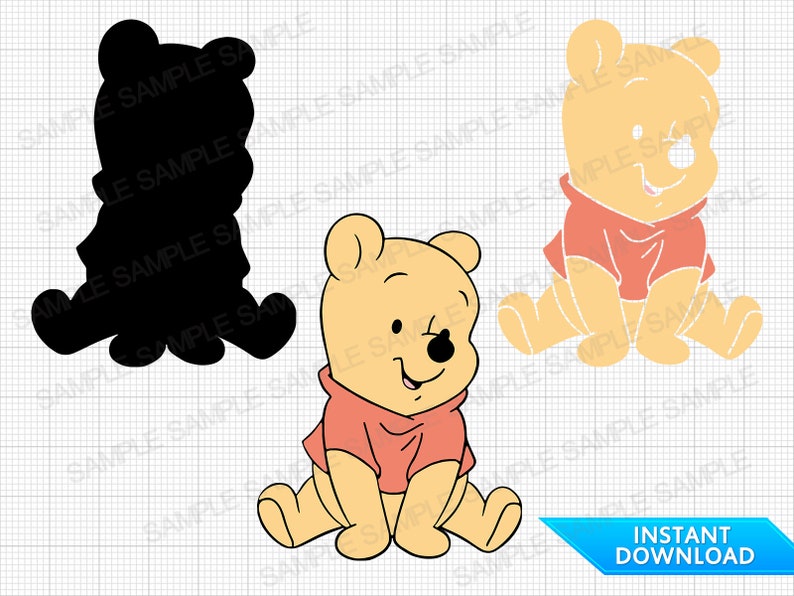 Baby Winnie the Pooh SVG Baby Winnie the Pooh Cut Files Baby Winnie the ...