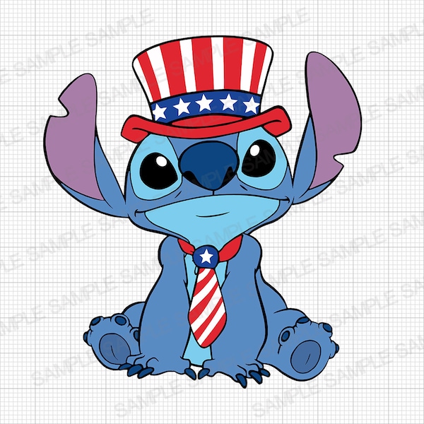 4th of July Stitch Png - Etsy